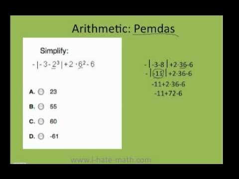 How to simplify expressions using PEMDAS PERT Test Practice - YouTube
