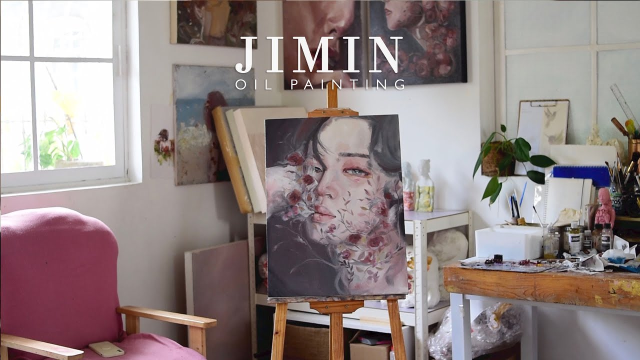 Jimin ssi oil painting | 6 of 7 Bangtan series - YouTube