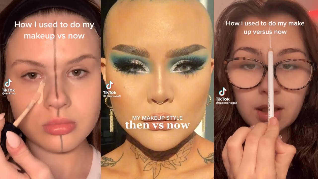 How I did my makeup then vs now - YouTube