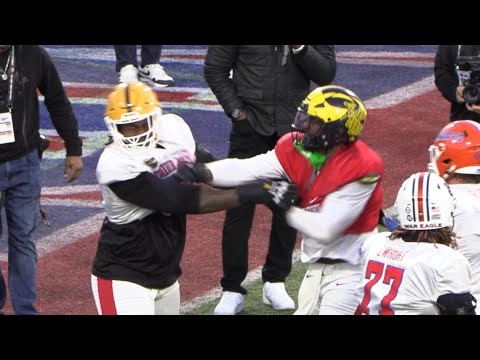 Things Get Testy - OL/DL 1v1s - American Team - Day 2 - Panini Senior Bowl