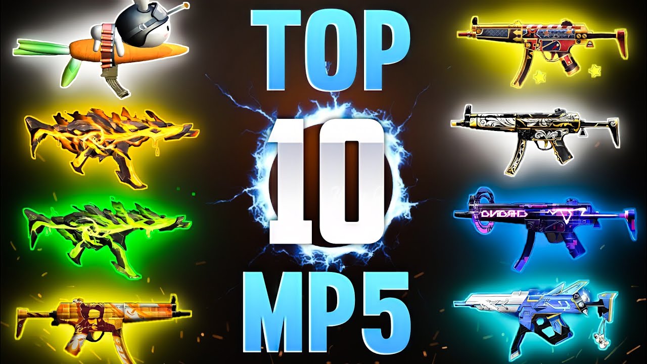 TOP 10 MP5 GUN SKIN FREE FIRE | FREE FIRE BEST MP5 SKIN | EVO MP5 VS ...