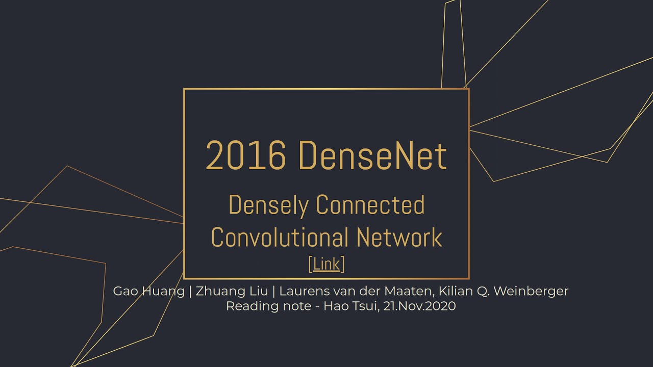 2016 DenseNet paper summary - YouTube