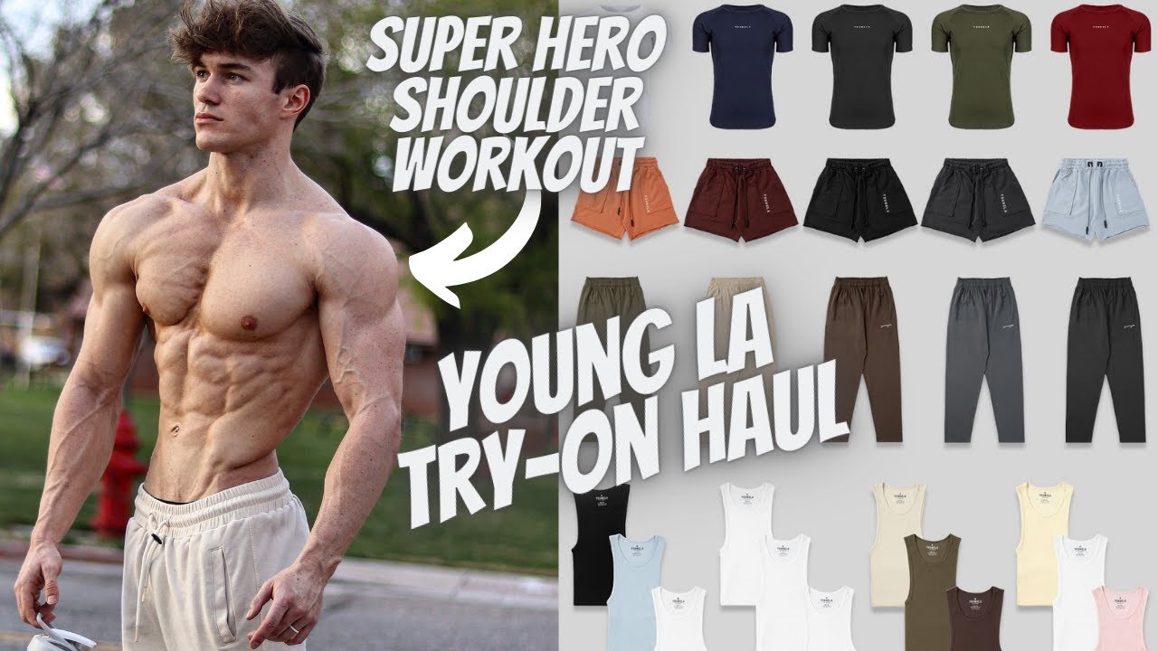 Young LA Try-On Haul | Superhero Shoulder Workout - YouTube