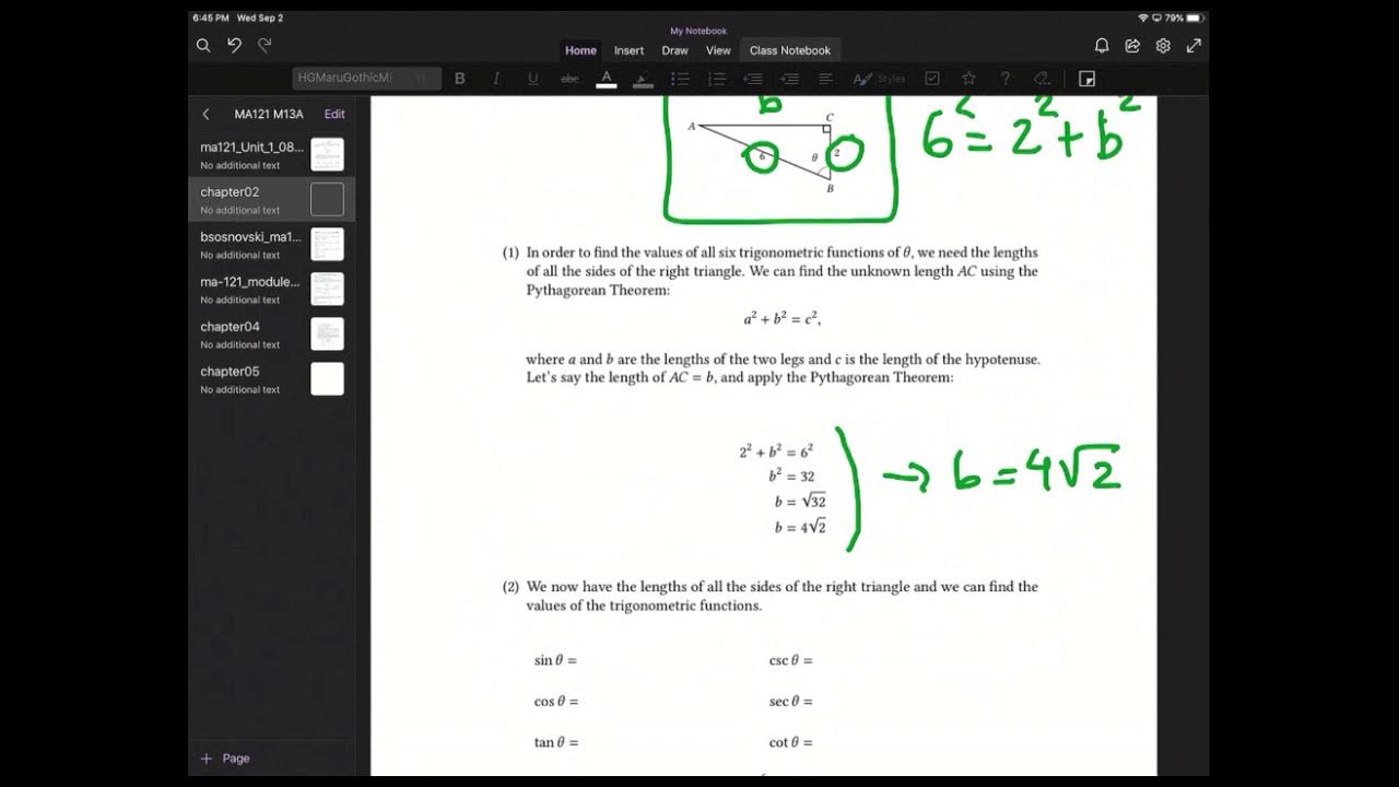 MA121 Unit 2 Part 4 Pythagorean Theorem - YouTube