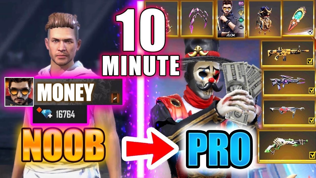 Free Fire new account to *PRO* gift in 10 min - look how it became😱🔥 ...