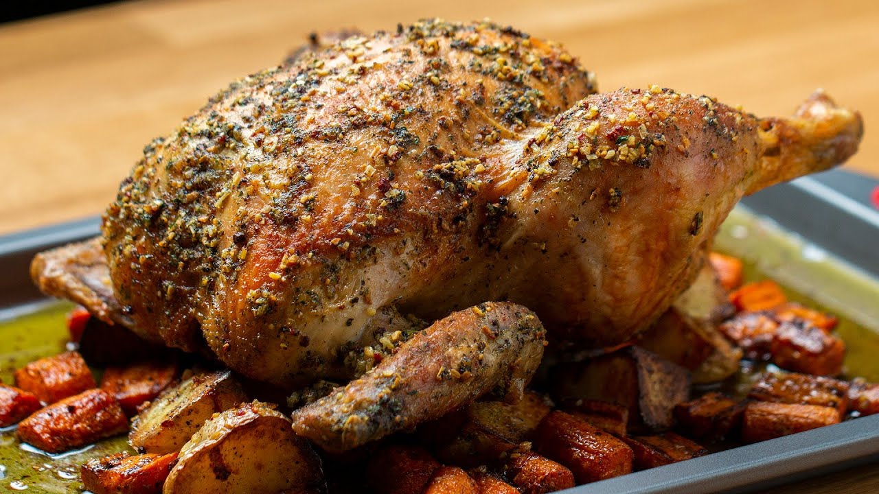 Hearty Whole Roasted Chicken • Tasty - YouTube
