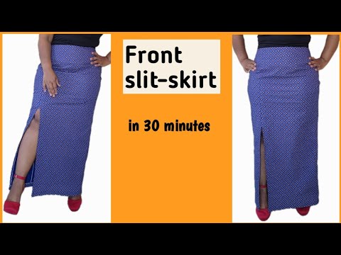 How to make a front slit skirt | Drafting and sewing a skirt in 30 ...