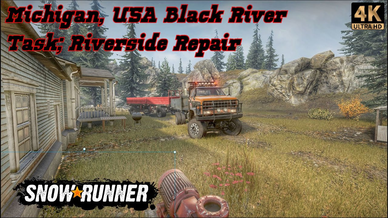 SnowRunner Michigan Black River Task;Riverside Repair Vehicle used for ...