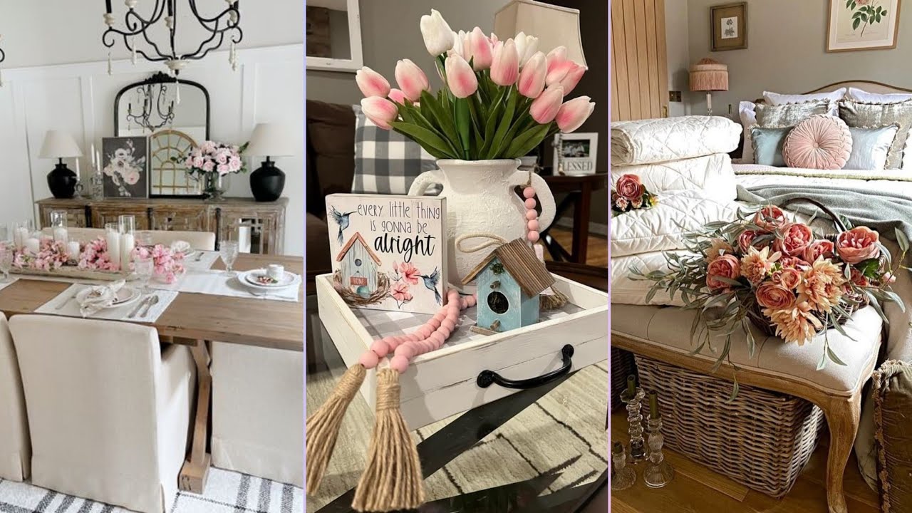 Spring 2024 Elegante Shabby Chic Farmhouse decorating Ideas|Farmhouse ...