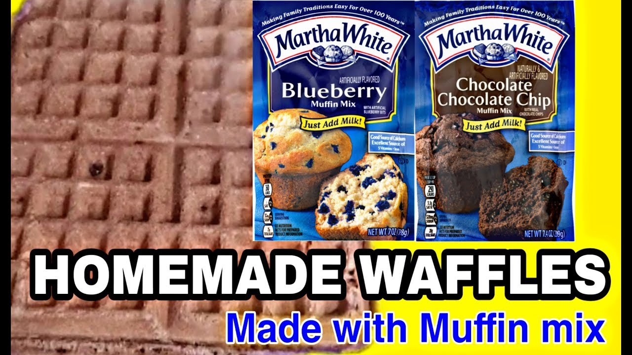 Making Flavored waffles using waffle iron and muffin mix - YouTube