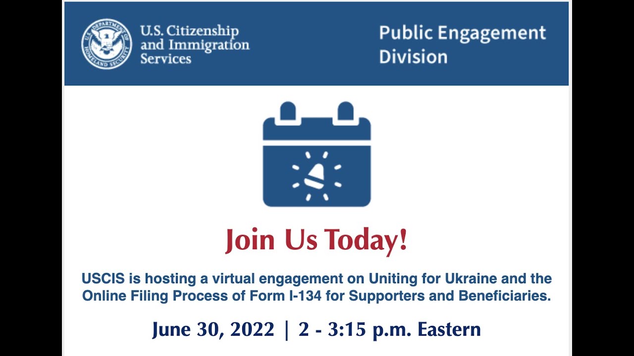 U4U-recorded USCIS Webinar United for Ukraine, Online Filing Process ...