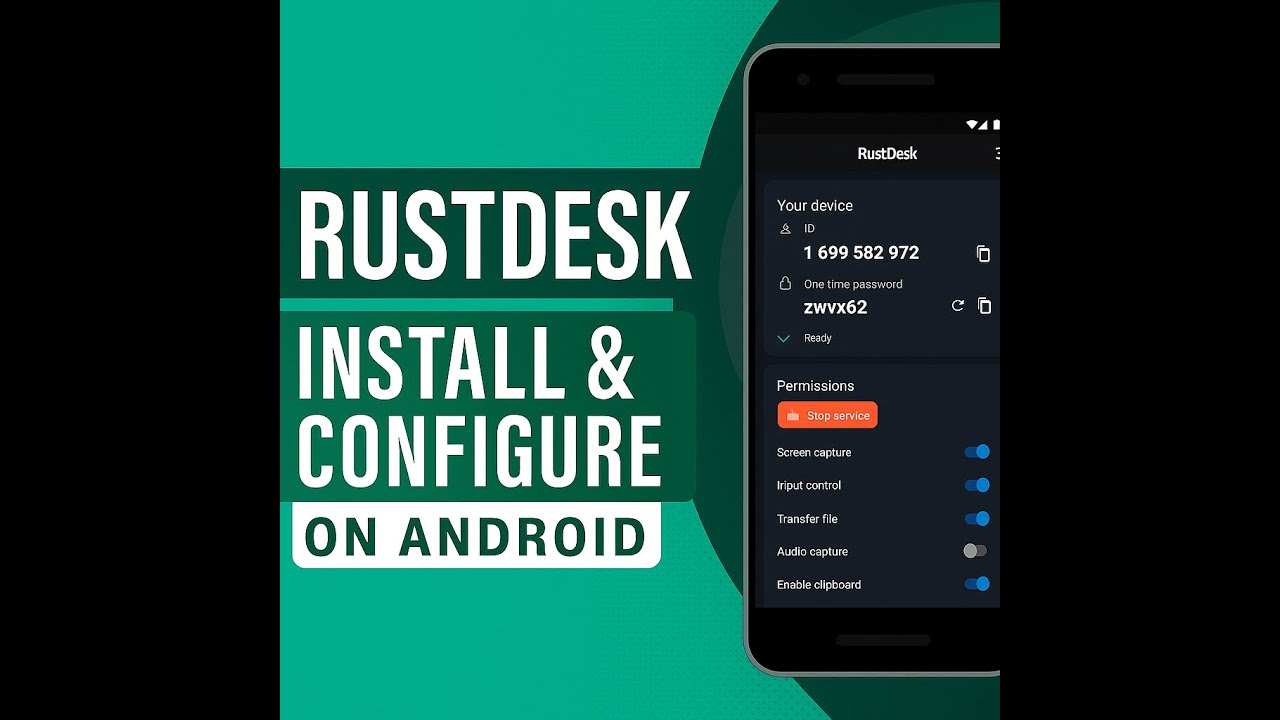 Fortress64 - How to install and configure RustDesk on Android for remote support. - YouTube