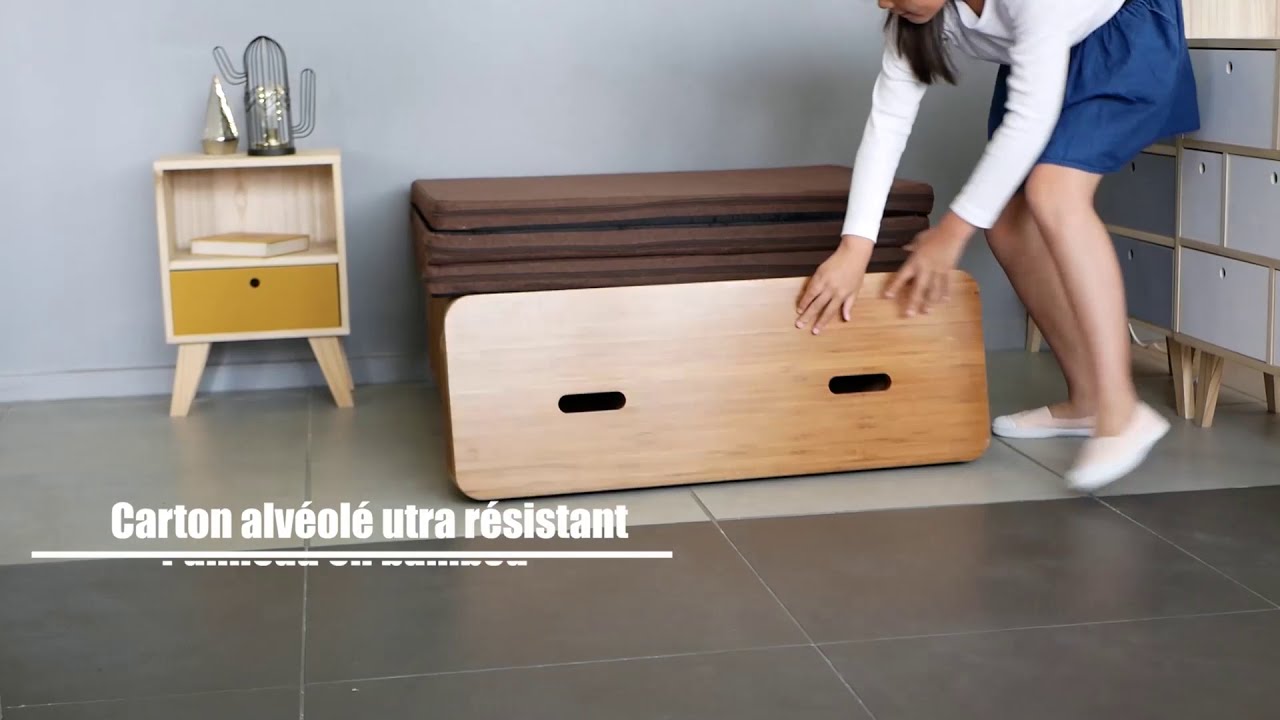 Mimka - Lit pliable en carton Stooly - YouTube