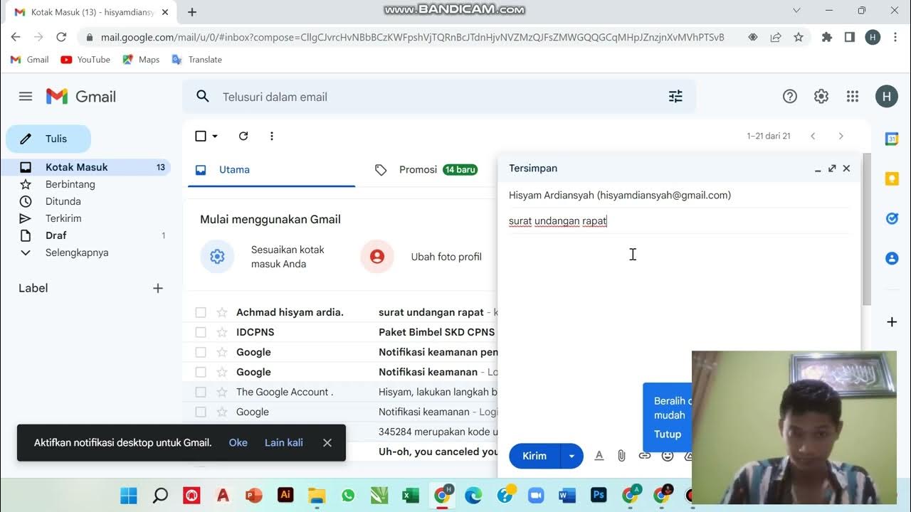 tutorial mengirim email - YouTube