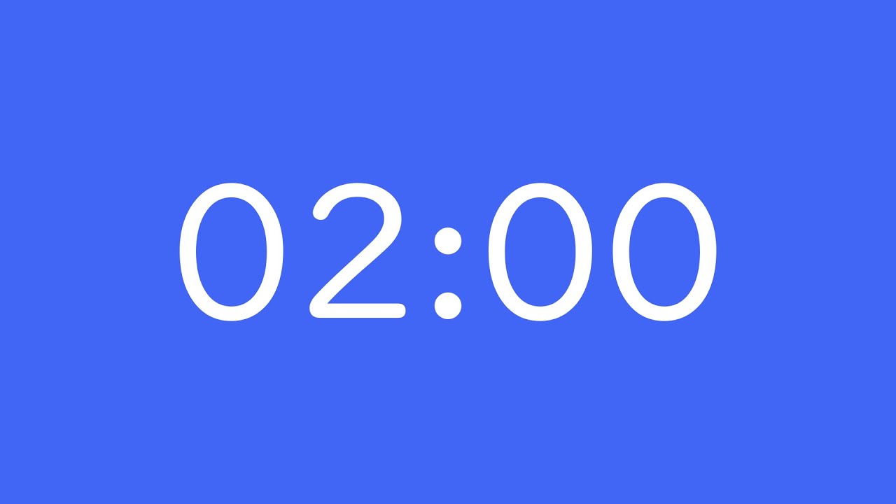 2-Minute Countdown Timer | Ultramarine Blue × White - YouTube