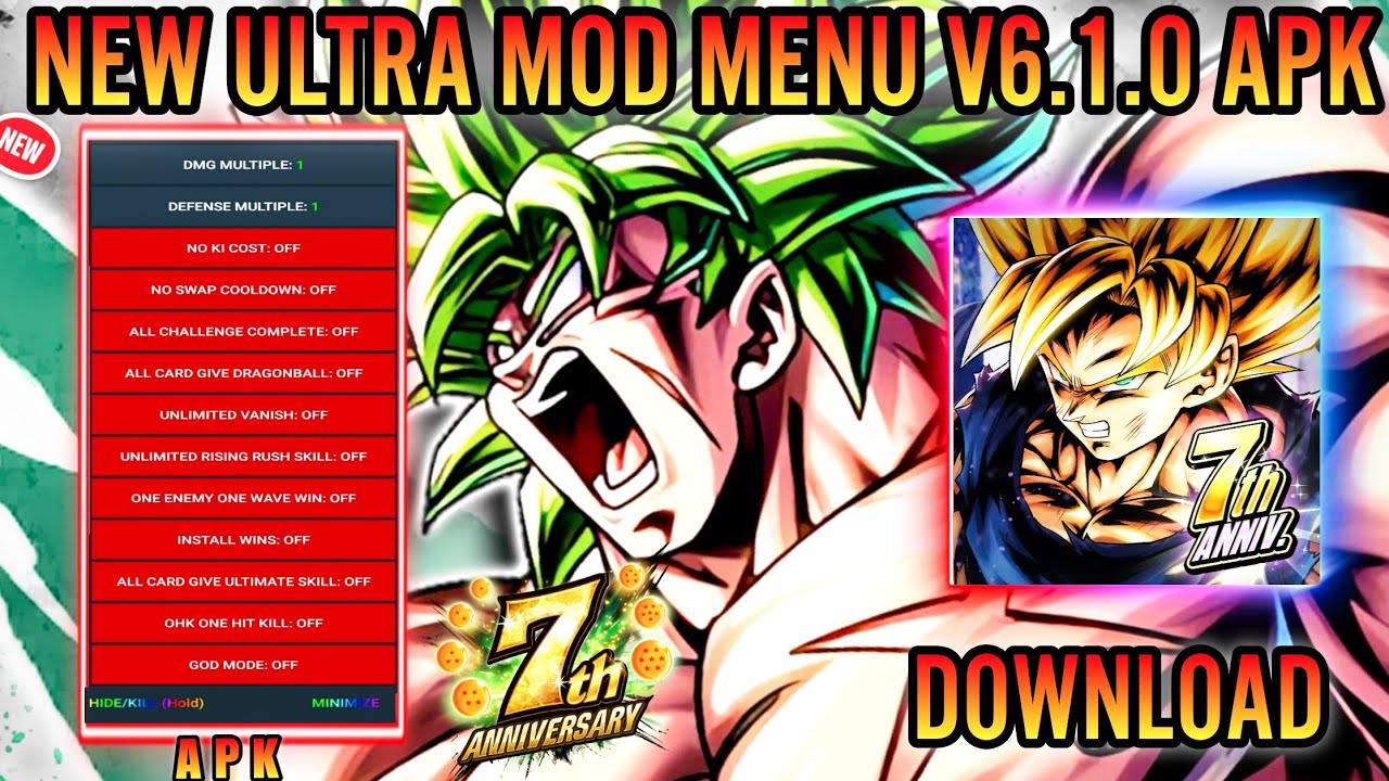 Dragon Ball Legends V6.1.0 ULTRA MOD MENU APK / 17+ Features Mod / DB Legends Hack - YouTube