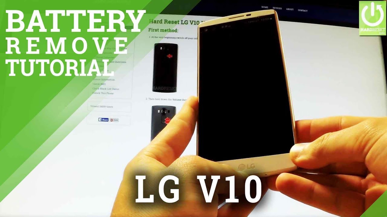 How to Remove Battery in LG V10 H960A - Soft Reset in LG - YouTube