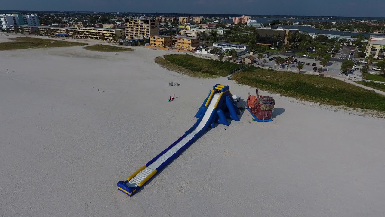 Treasure Island, Florida Beach Adventure. Hippo Waterslide - YouTube