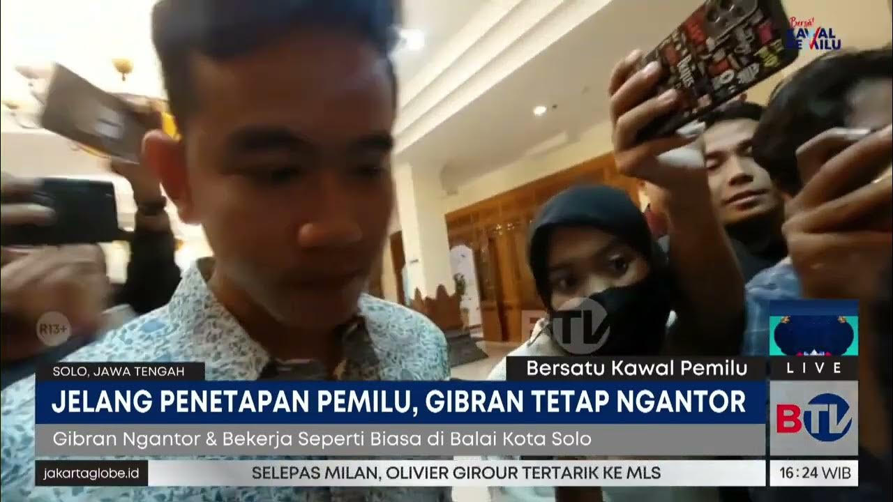 Jelang Pengumuman Hasil Pemilu 2024, Gibran Masih Tetap Ngantor - YouTube