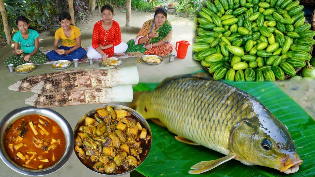 River AMERICAN RUI FISH curry recipe with TARO ROOT & PARWAL ROSA ...