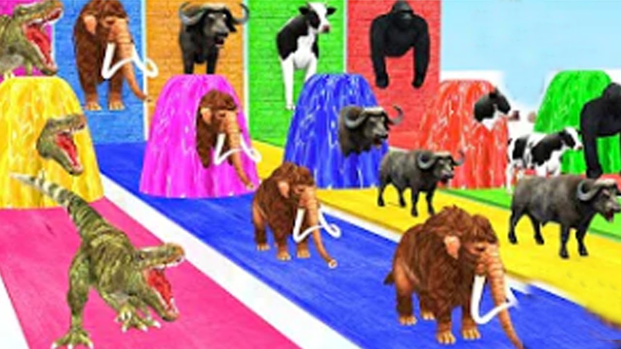 Cow Dinosaur Gorilla Mammoth Choose the Right Slide Challenge Max Level ...