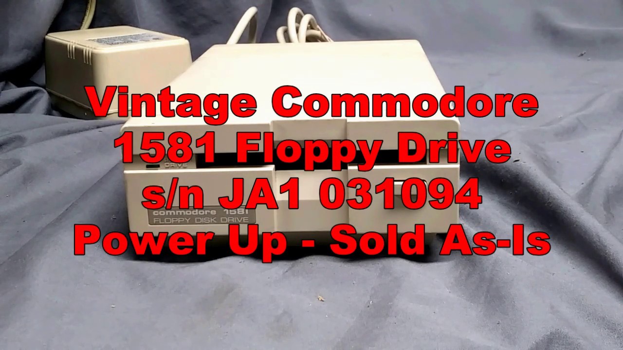 Vintage Commodore 1581 Floppy Drive Power Up Untested JA1 031094 - YouTube