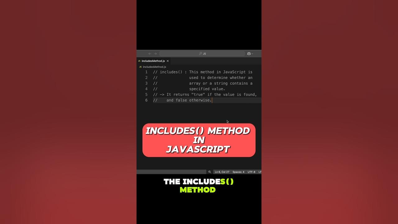 Includes Method In Javascript Explanation With Notes☑️ Javascript Youtube