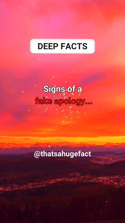 Signs of a fake apology | Deep Facts #shorts #facts - YouTube