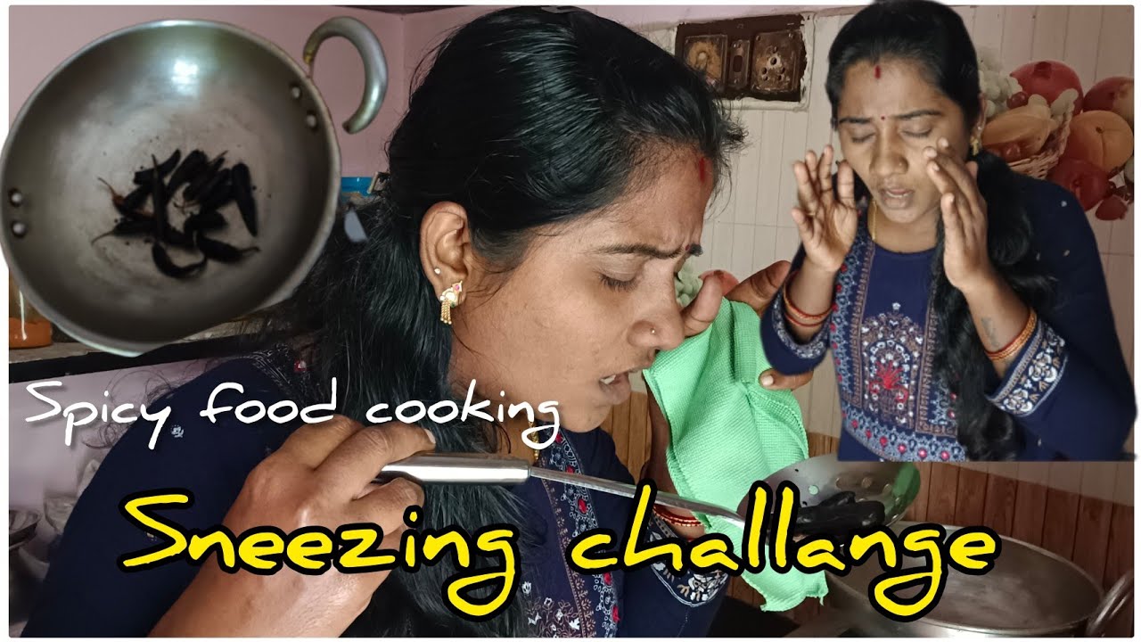 Hot spicy food cooking and sneezing challange video in tamil ...
