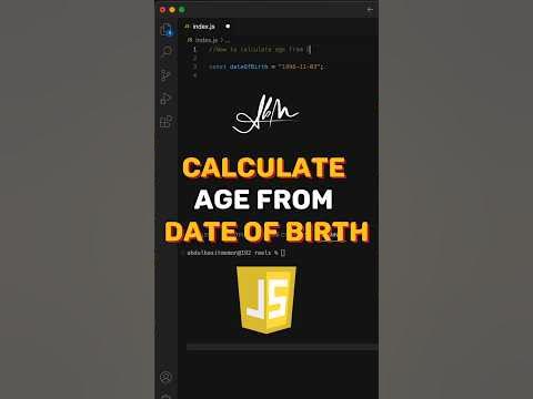 Calculate Age from Date Of Birth in javascript | JavaScript Tutorial #javascript #reactjs - YouTube