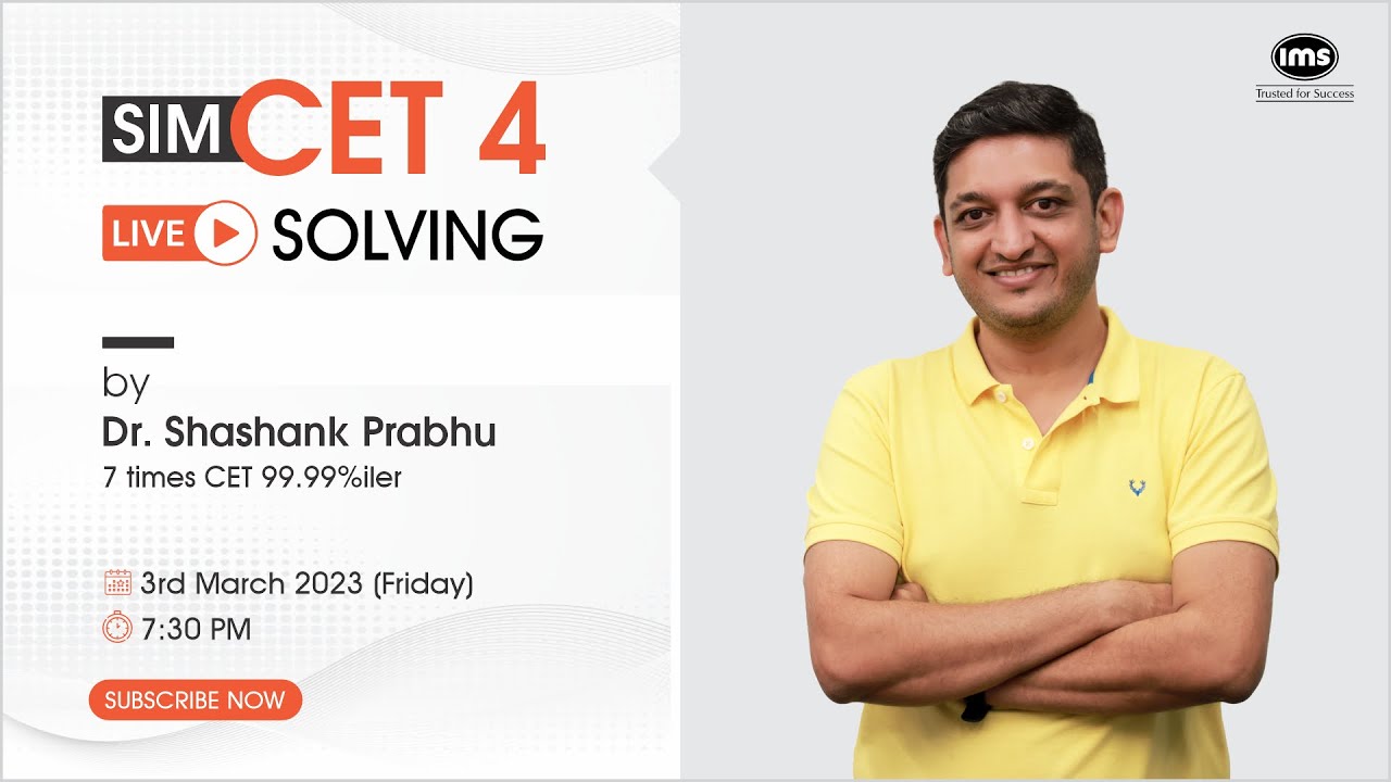 SimCET 4 Live Mock Solving On 3rd March @ 7:30 PM - By Dr. Shashank ...