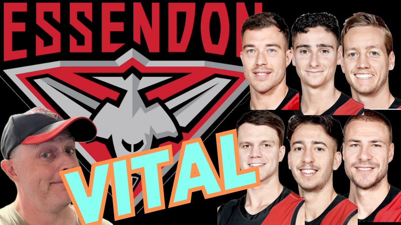 *ESSENDON* Bombers 2025 *TWELVE* most important players (in order ...