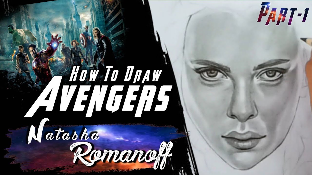 Drawing Natasha Romanoff from Avengers Movie | How To Draw Avengers ...