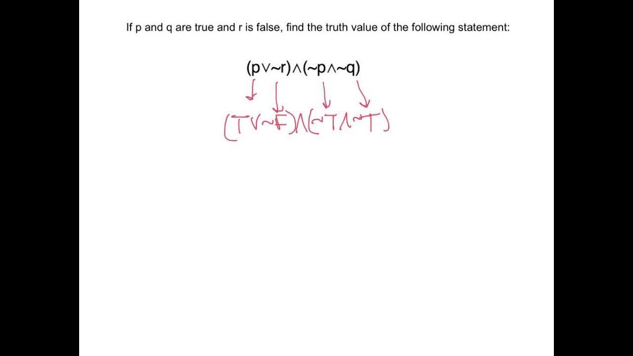 Finding the Truth Value of a Statement example 2 - YouTube