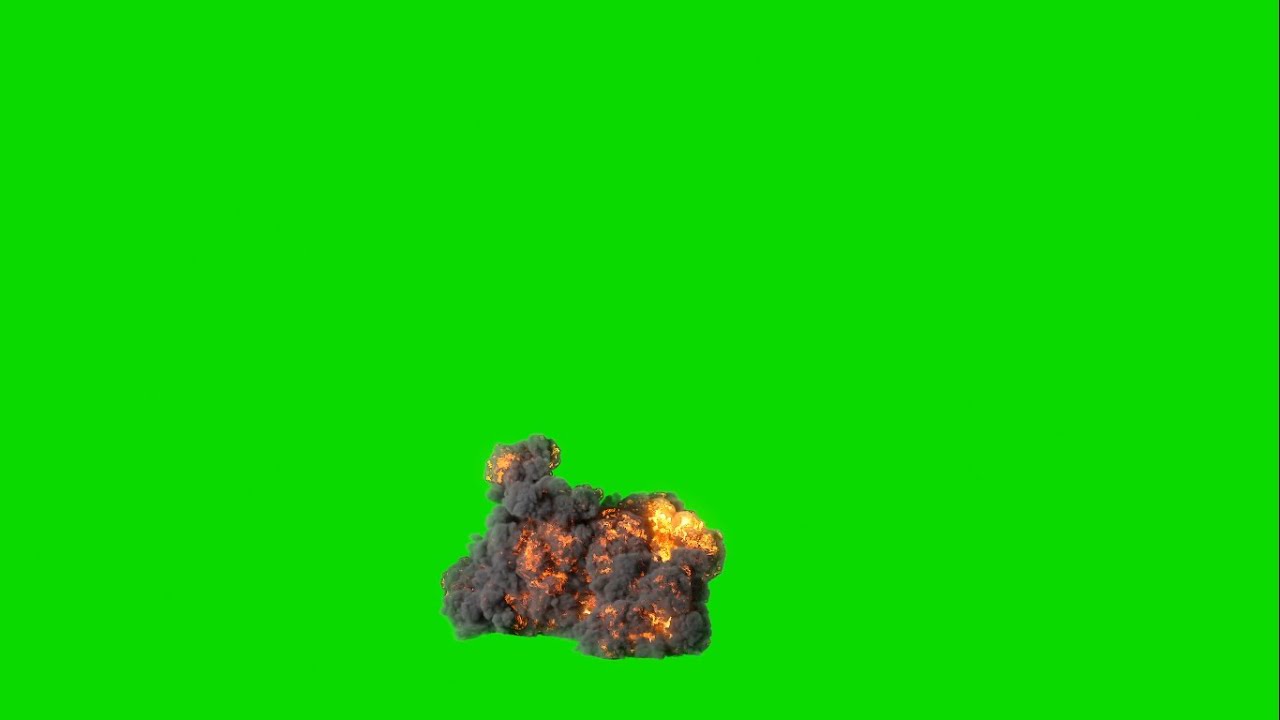 Realistic Fireball explosion with huge smoke | Green Screen Footage 4k ...