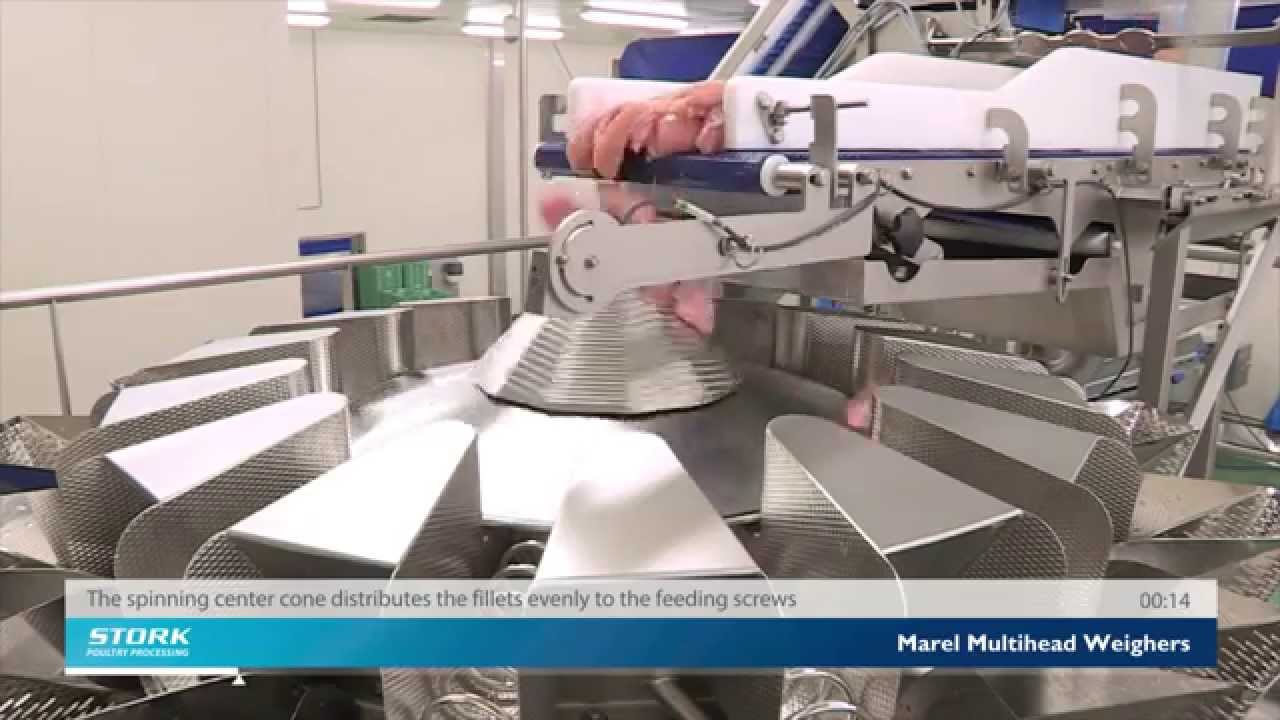 Ζύγιση Μαριναρισμένων Προιόντων - Marel Multihead Weigher - YouTube