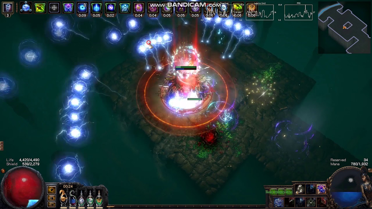 Cast storm brand when damage taken with Indigon of poe - YouTube
