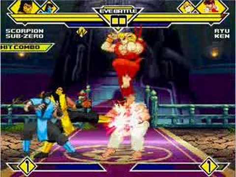 Scorpion & Sub-Zero vs Ryu & Ken (SF vs MK) - YouTube