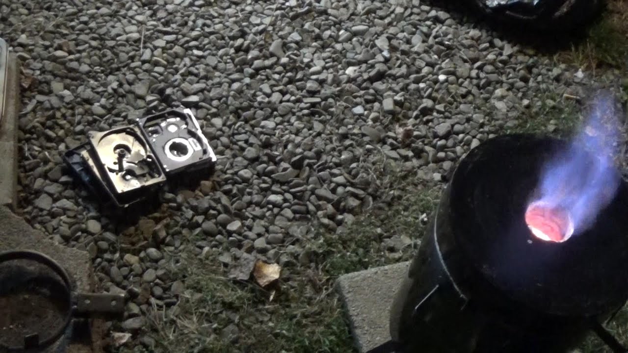 Hard Drive Melt Down Scrap Aluminum - YouTube