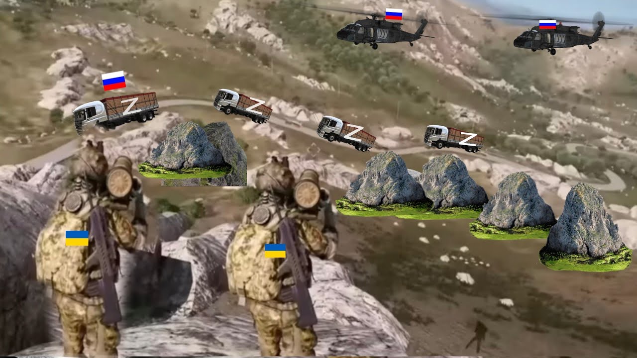 DRAMATIC, ambushed on a hill, the Russian logistics convoy runs into ...