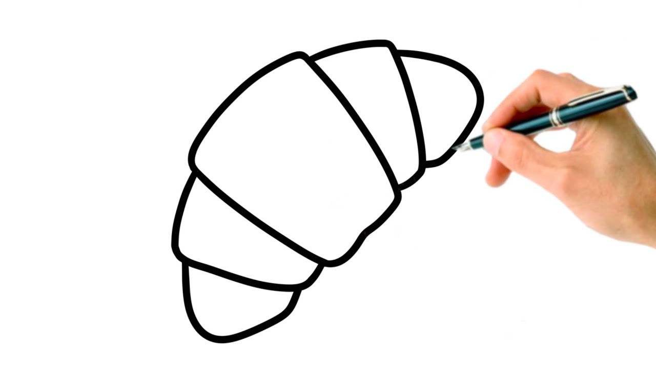 HOW TO DRAW A CROISSANT 🥐 step by step tutorial | Small Artists - YouTube
