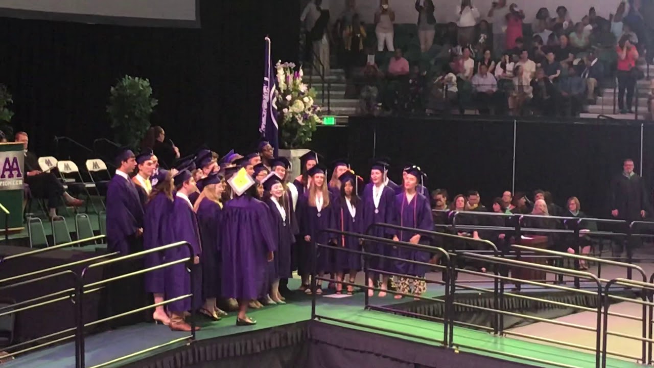 A Capella Seniors Sing “The Purple and White” At Commencement - YouTube