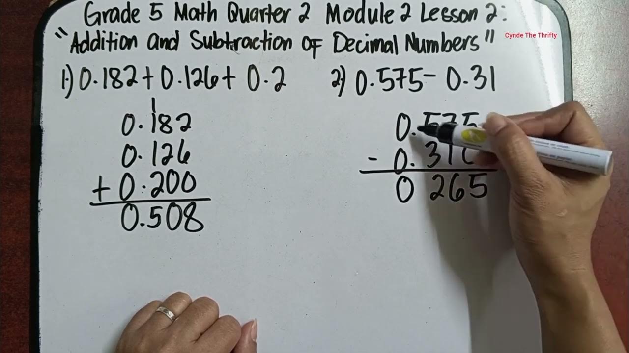 Addition and Subtraction of Decimal Numbers|Grade 5 Math Quarter 2 ...