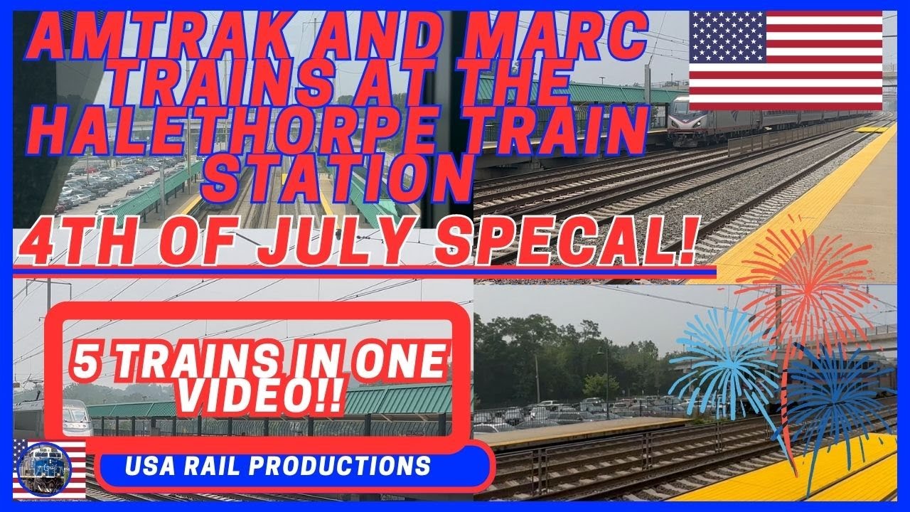 Amtrak and MARC trains at the Halethorpe train station. | 4TH OF JULY ...
