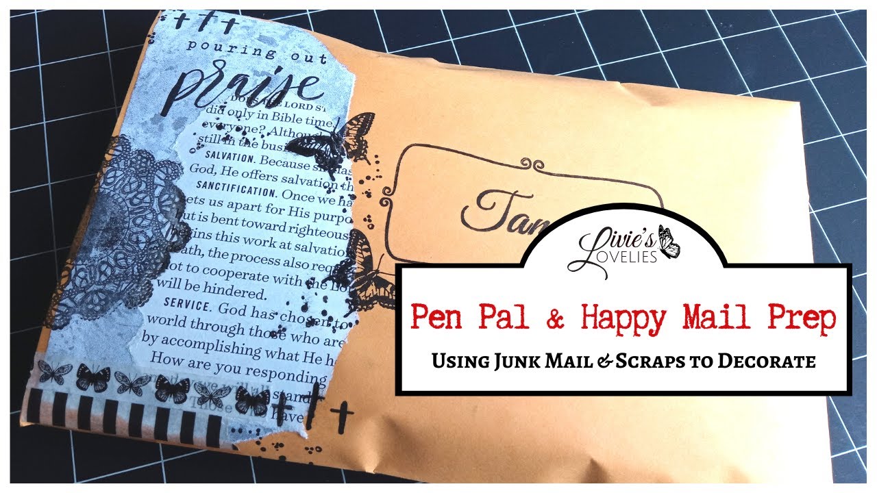USING JUNK MAIL & SCRAPS FOR HAPPY MAIL | LIVIE'S LOVELIES - YouTube