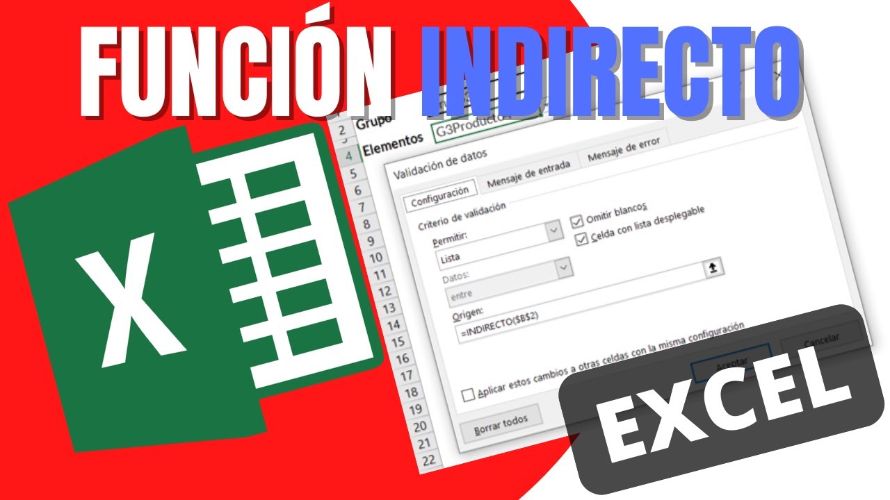 Listas desplegables con la Funcion Indirecto en Excel - YouTube