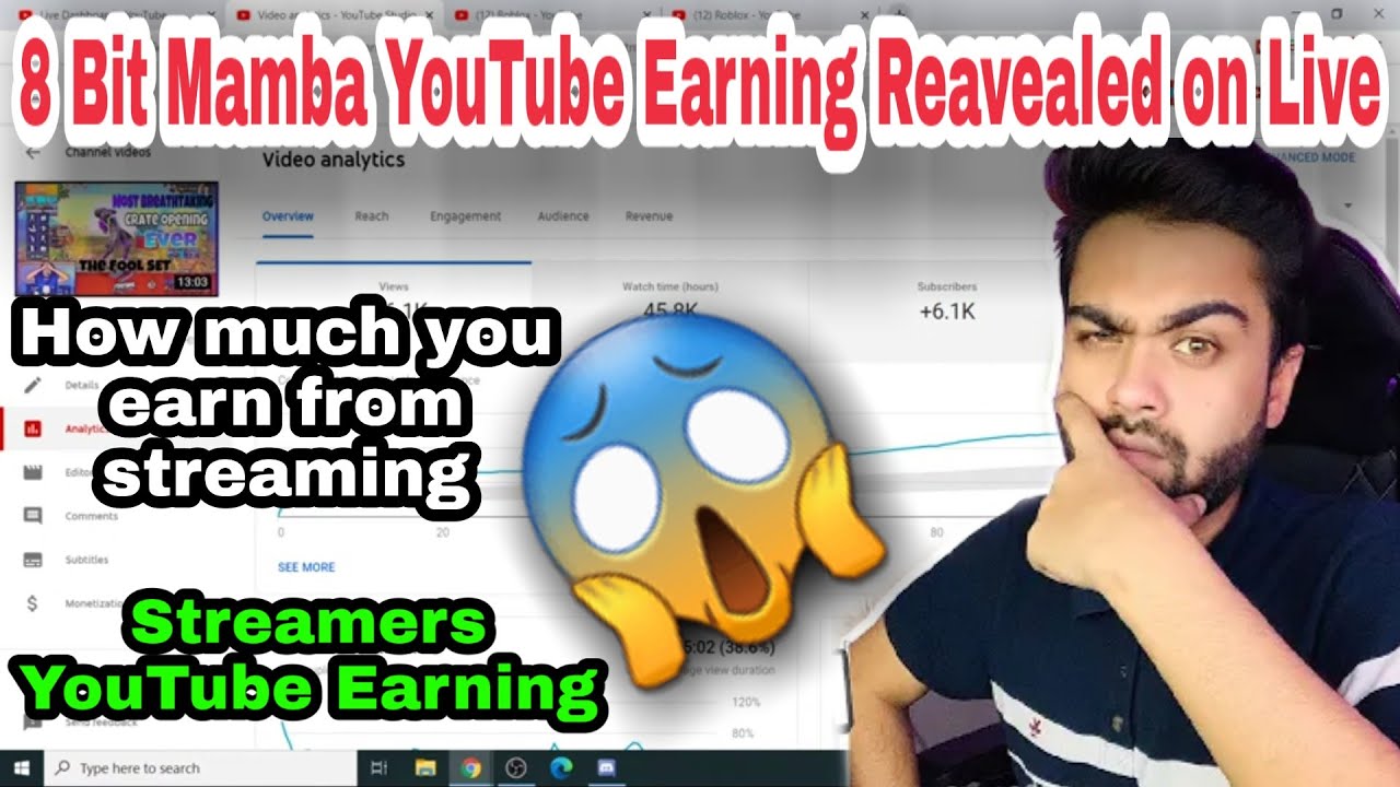 8 Bit mamba YouTube Earning reveal on Live | How much you earn from ...