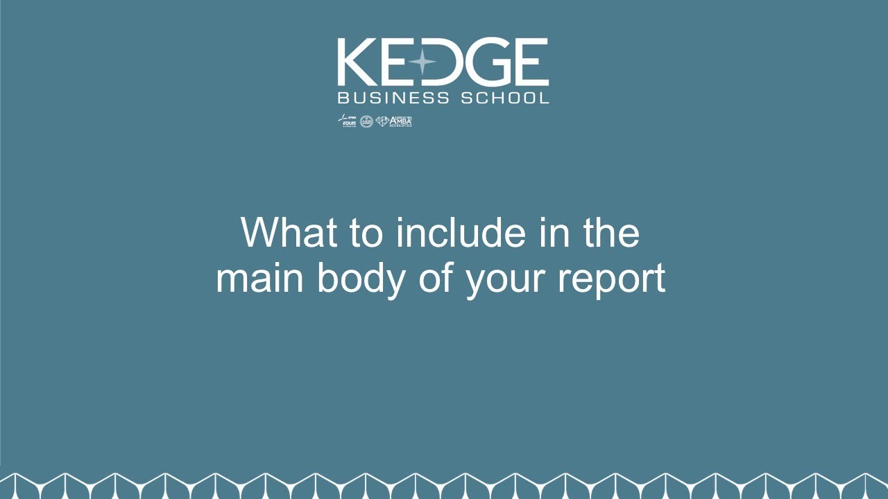 What to include in the main body of your report (6 of 10) - YouTube