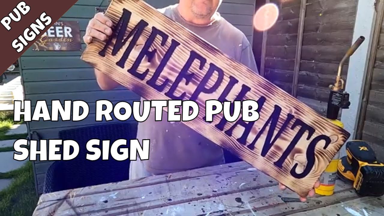How To Make A Scaffold Board Pub Sign - Hand Routed - YouTube