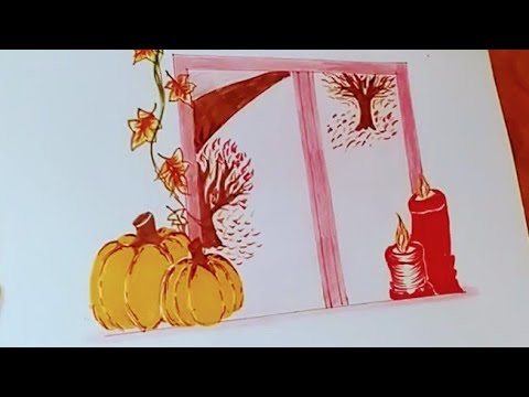 رسم فصل الخريف || رسم سهلة وجميلة || autumn season drawing @LittlePainter-vf3zh